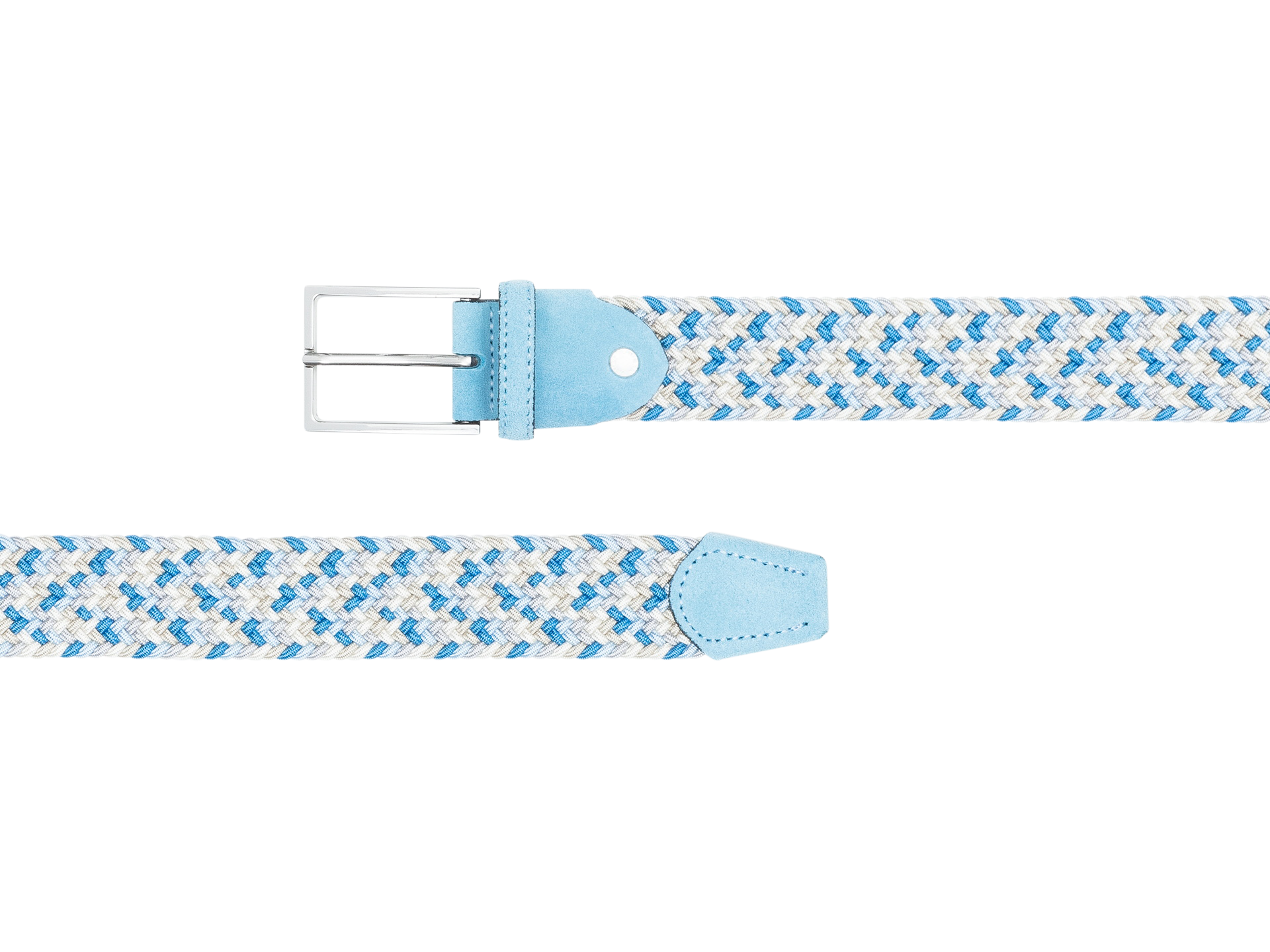 PARIS (LIGHT BLUE/BROWN) ELASTIC WOVEN BELT : 로롱