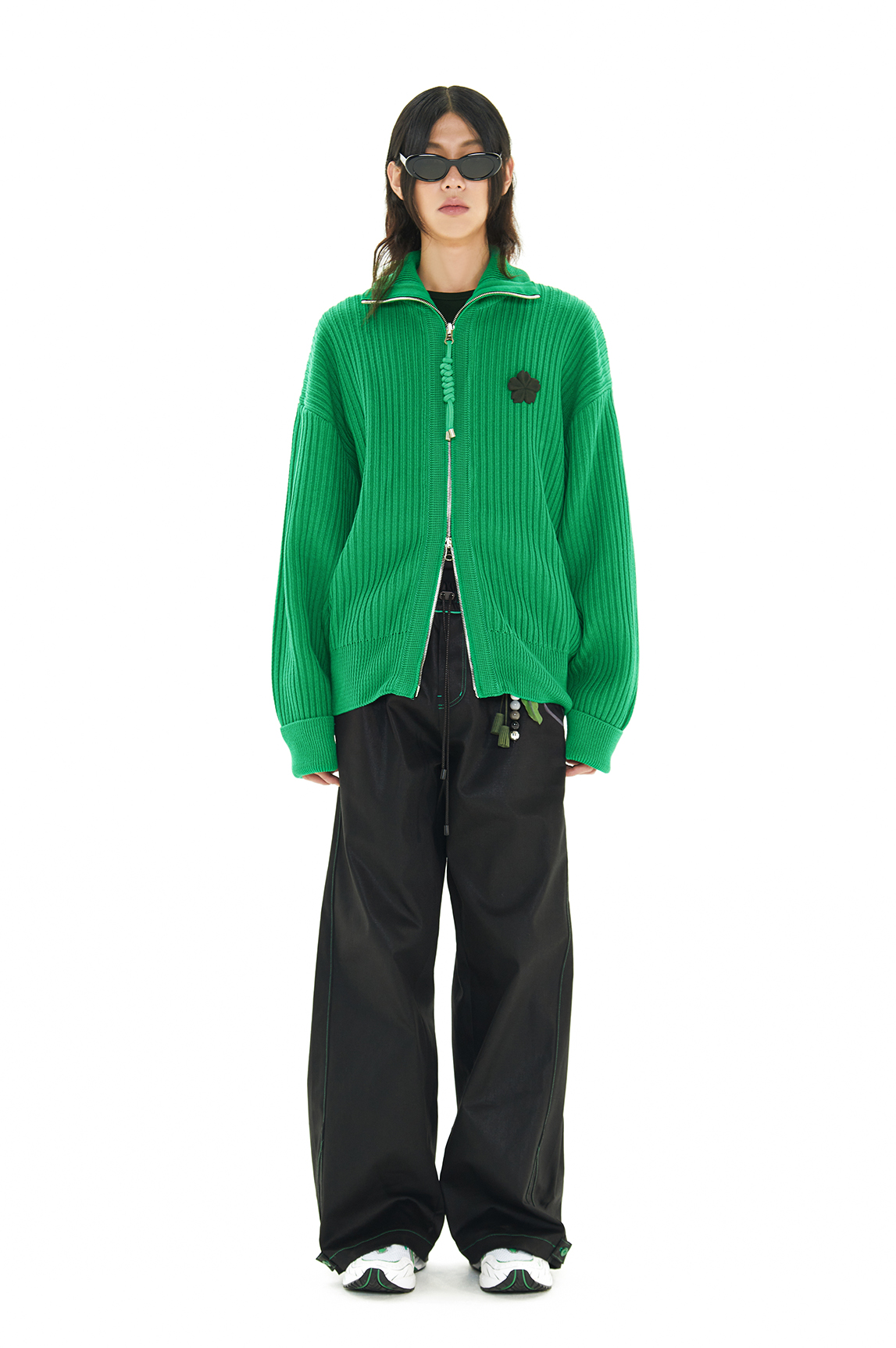 Ribbed zipper knit jacket (fern green) : 더 아이덴티티 프로젝트 LAB