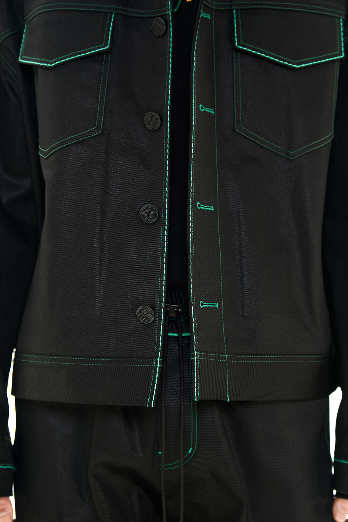 Coating denim jacket (black) : 더 아이덴티티 프로젝트 LAB