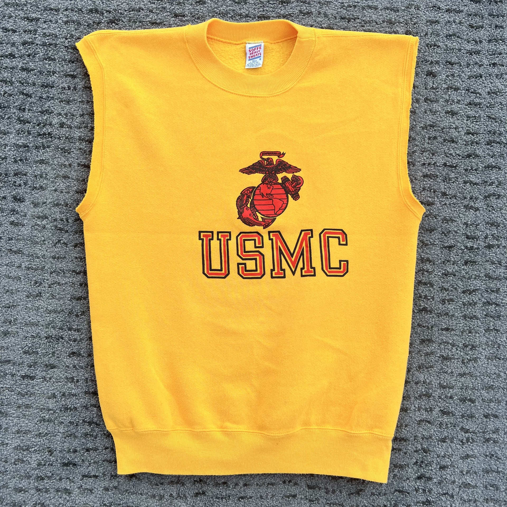 soffe USMC heavy sweat yellow shirt : soberseoul