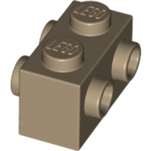 레고부품 Dark Tan Brick, Modified 1 x 2 with Studs on 2 Sides (52107) : 오 ...