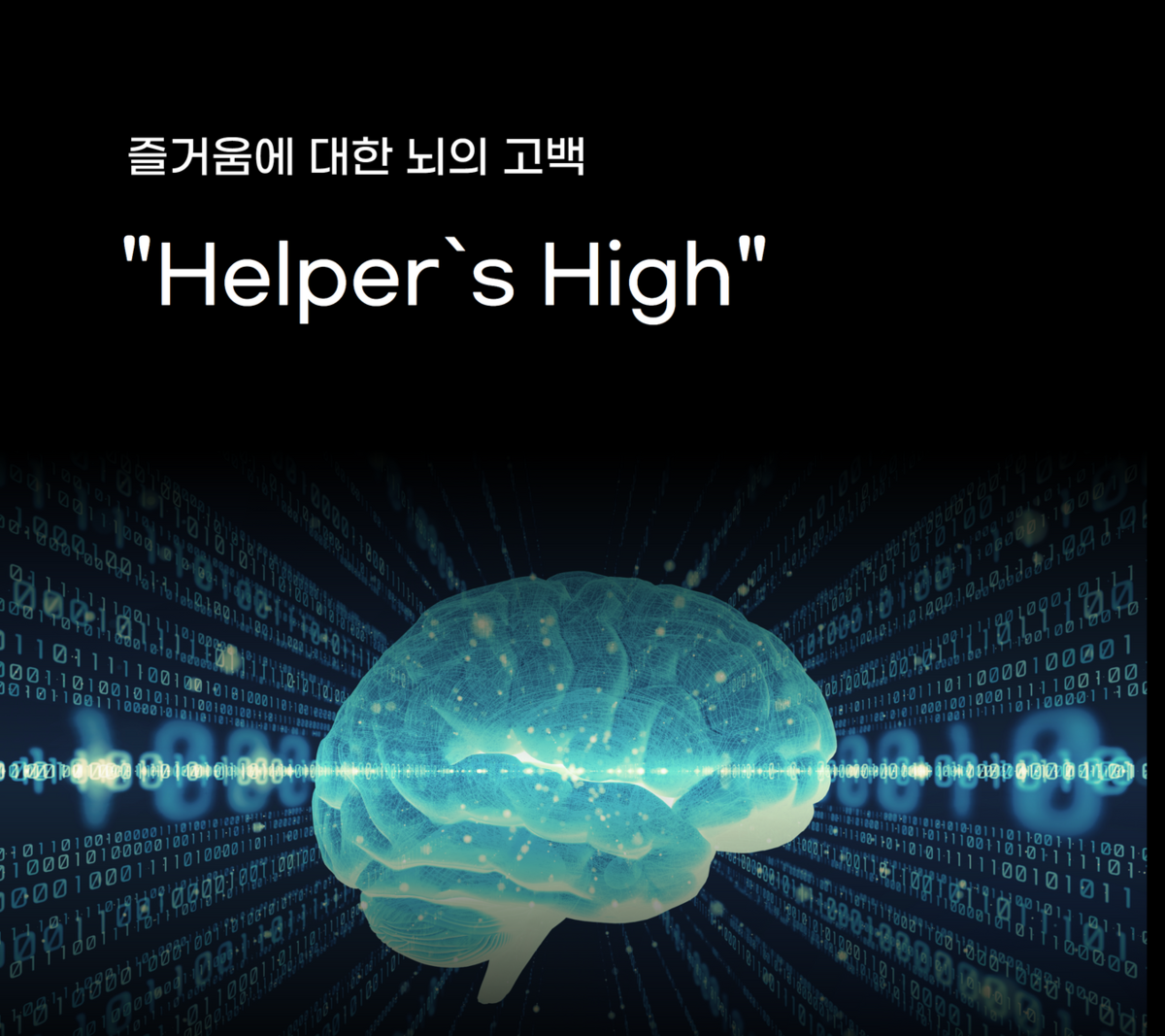 즐거움에 대한 뇌의 고백 Helper`s High : 오픈핸즈 OpenHands