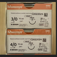 B.braun 흡수성 봉합사 Monosyn 2/0, 3/0, 4/0 할인 판매. 36개입 제품 : 에듀벳마켓
