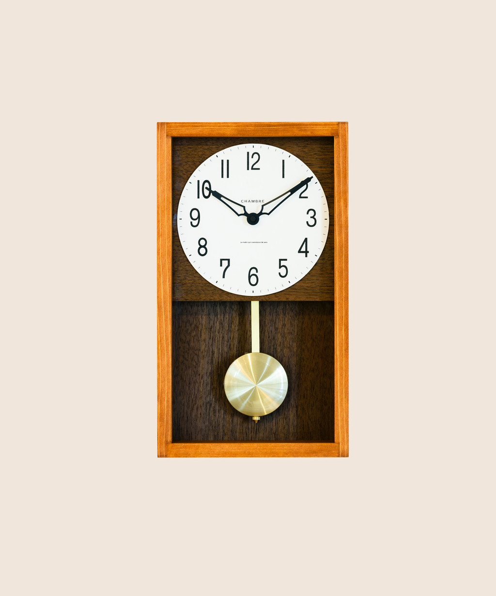 Hinoki Pendulum Clock (CafeBrown) : moromoro (모로모로 오브제)