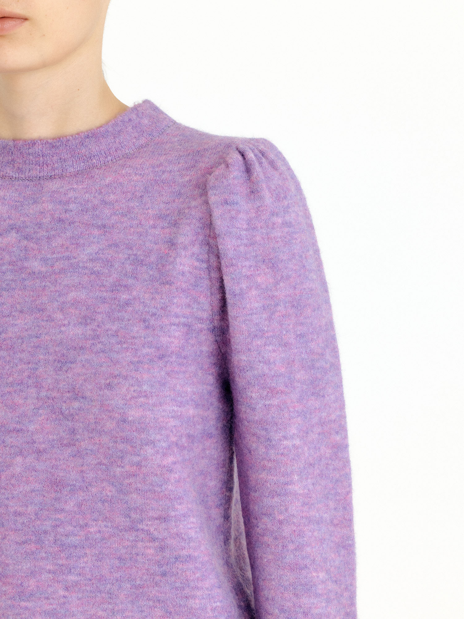 VLARY Flared Hem Knit Pullover - Violet : EENK