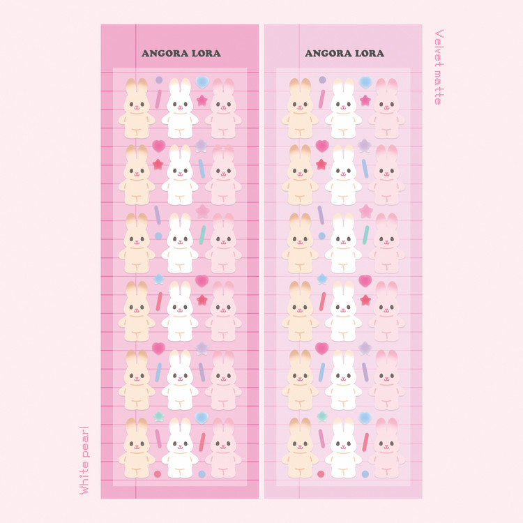 Angora Lora | Three color rabbit sticker : Lovticker