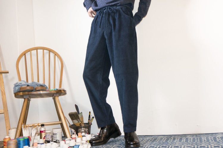 East oklm, Collection for a new feeling, Corduroy pot pants (Indigo)