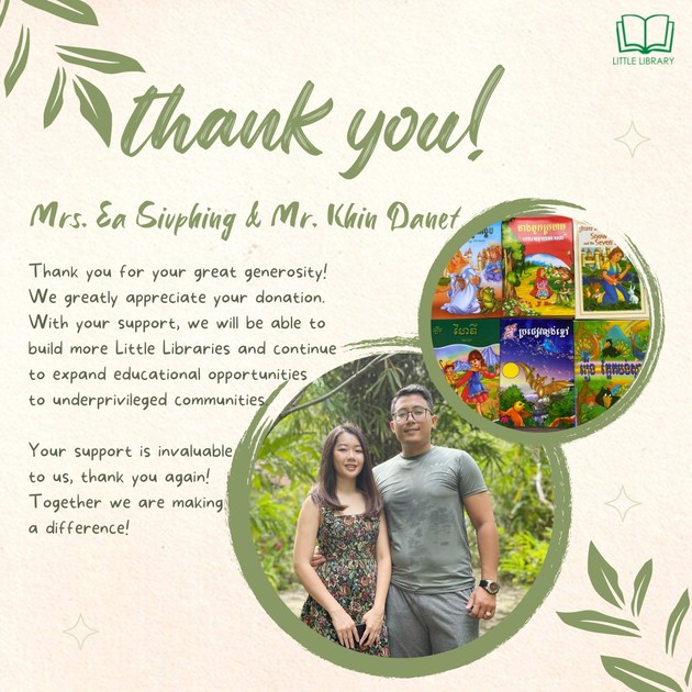 Book Donation-Appreciation Note : Little Library Project