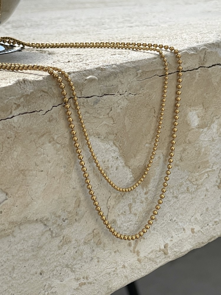 ball chain gold necklace (2 type) : 더보링(THE BORING)