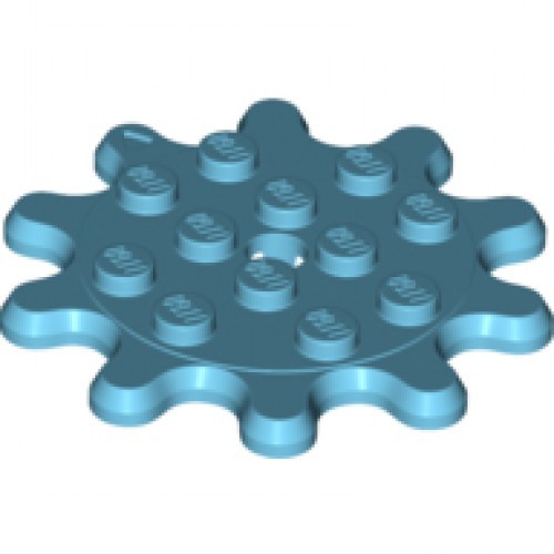 레고부품 Medium Azure Plate, Modified 4 x 4 with 10 Gear Teeth / Flower ...