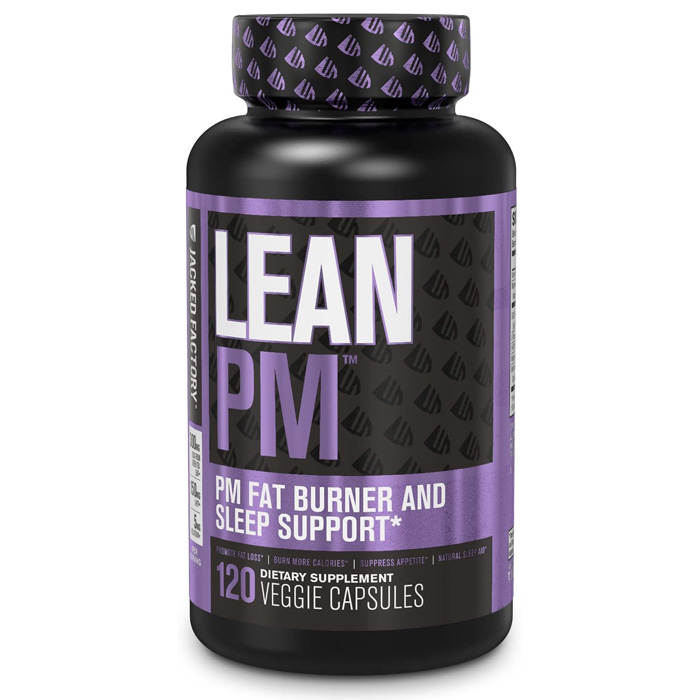 잭 팩토리 lean PM 야간 지방 버너, 남성 및 여성을 위한 수면 보조 및 식욕 억제 - 120캡슐 / Jacked ...
