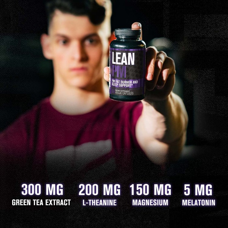 잭 팩토리 lean PM 야간 지방 버너, 남성 및 여성을 위한 수면 보조 및 식욕 억제 - 120캡슐 / Jacked ...