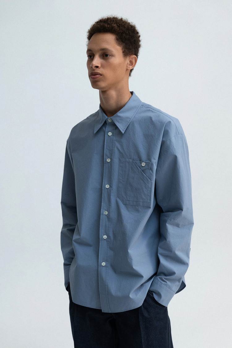 layered pocket shirts (misty blue) : AUBOUR - 아우브아워