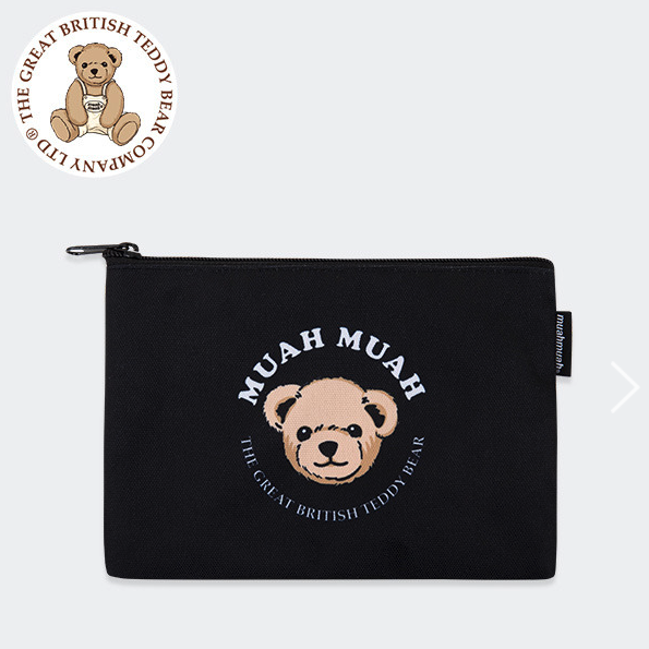 [MUAH MUAH] SIGNATURE MUAH BEAR POUCH (2 COLOR) : チンチャ韓国代行