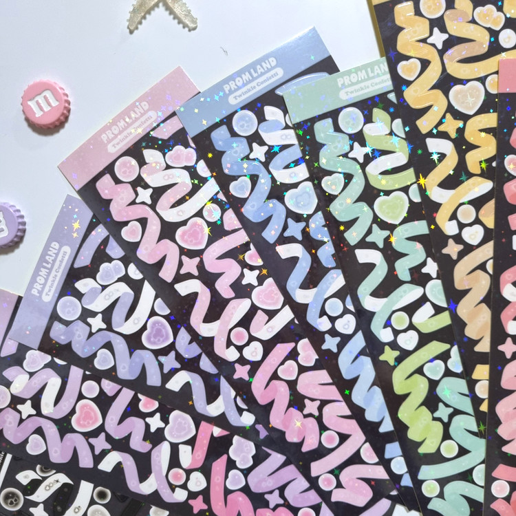 Hiproland | Twinkle Confetti Sticker 8 types (individual/set) : Lovticker