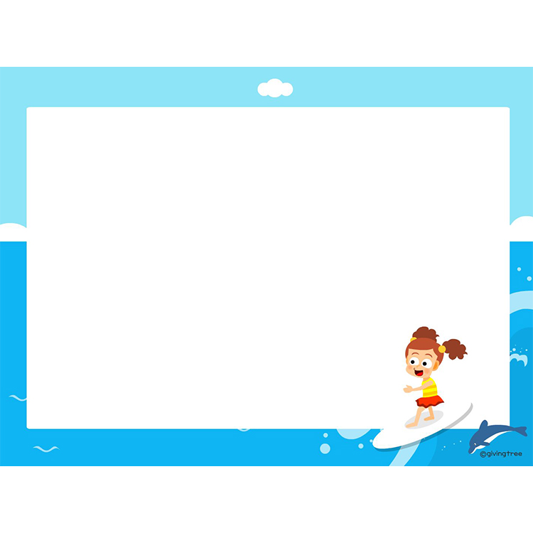 주나배경PPT_어린이, 바다, 돌고래, 서핑