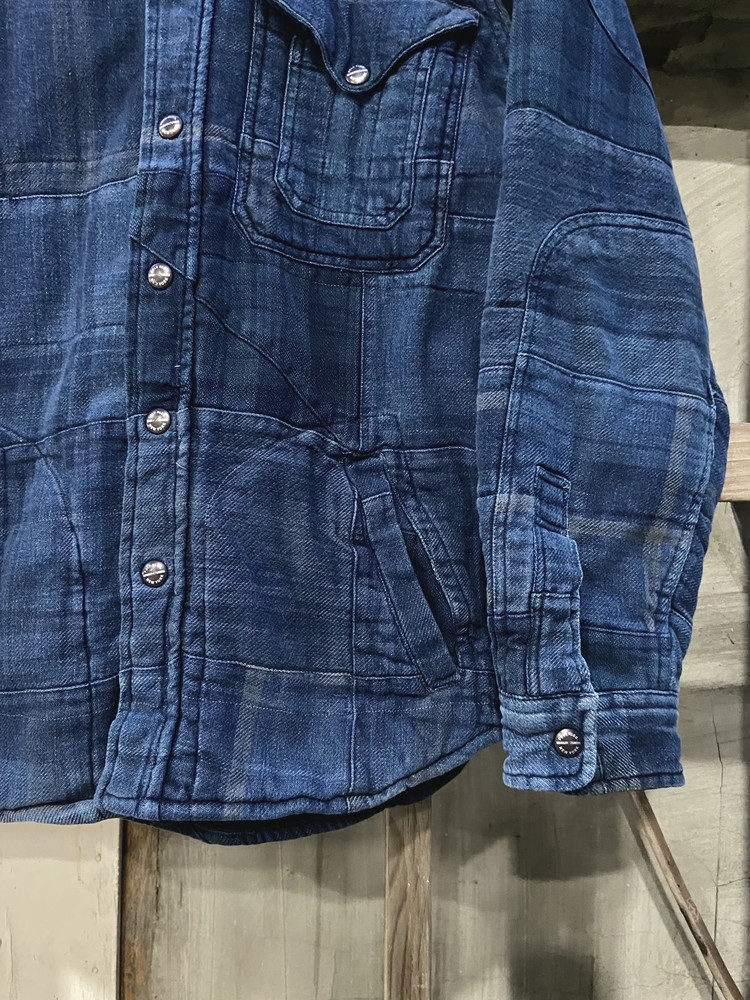 Polo Indigo Patchwork Padded Shirt Jacket (103) : 라이트하우스 스토어