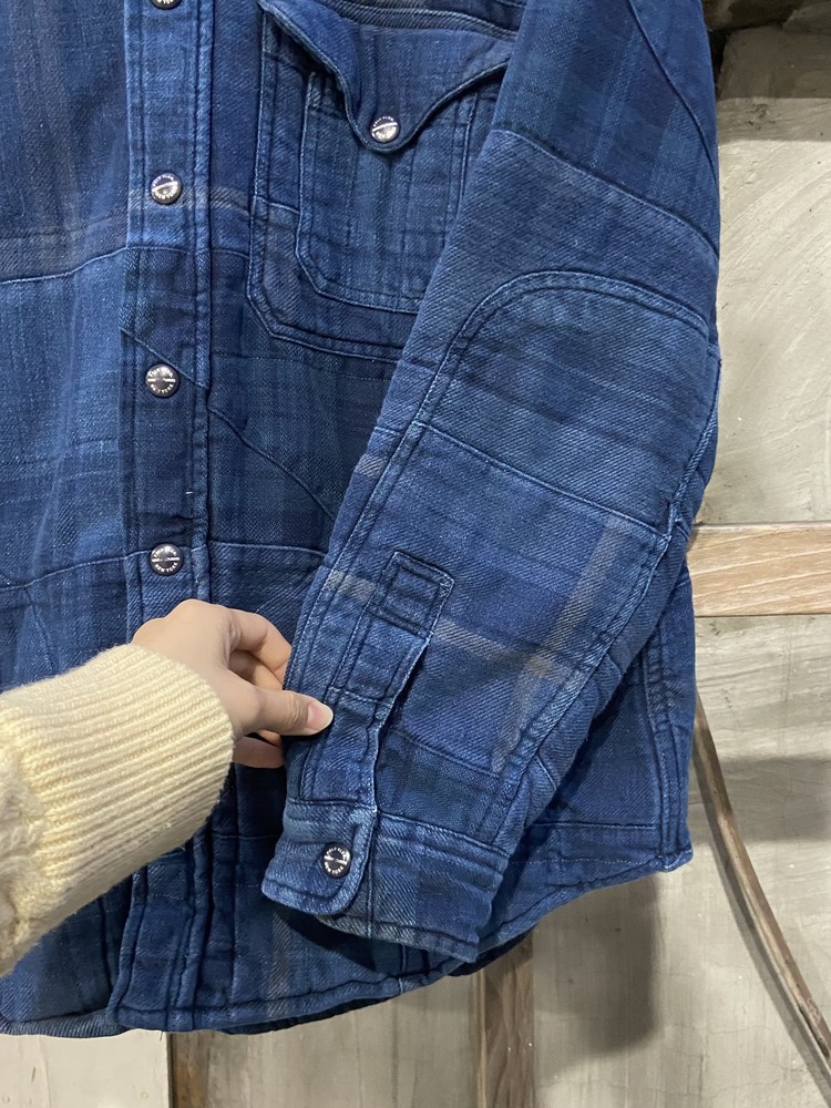 Polo Indigo Patchwork Padded Shirt Jacket (103) : 라이트하우스 스토어