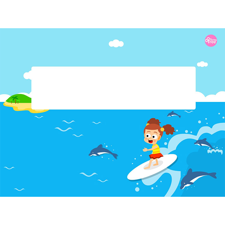 주나배경PPT_어린이, 바다, 돌고래, 서핑