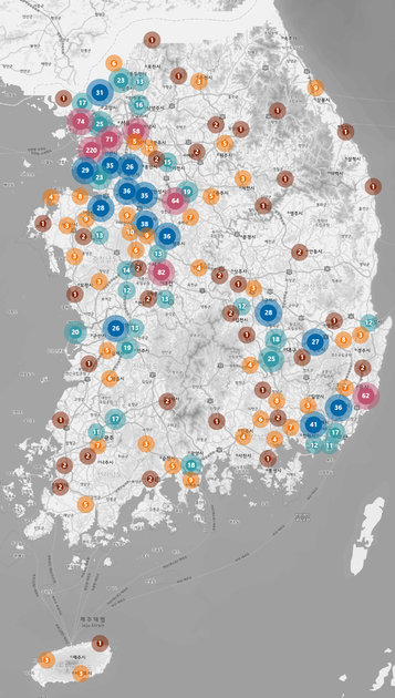 C20499 그 외 기타 분류 안된 화학제품 제조업 : 업종별 공장 분포