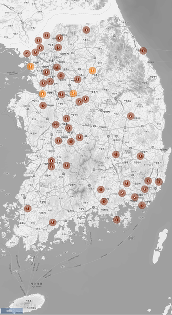 C10403 식용 정제유 및 가공유 제조업 : 업종별 공장 분포