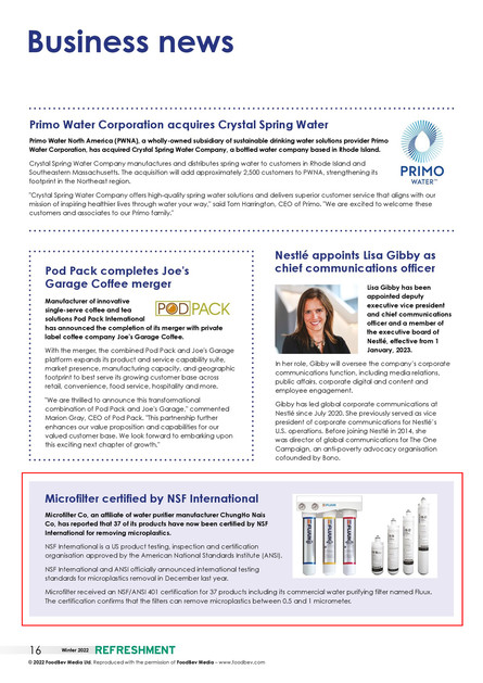 Microfilter certified by NSF International : MicroFilter-EN