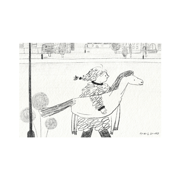 [모모이라운드] 드로잉 - 말과 함께 엽서 : paperuler