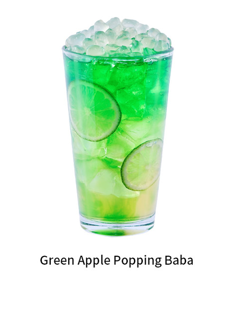 Green Apple Popping Baba : Drinks and ice cream and tea