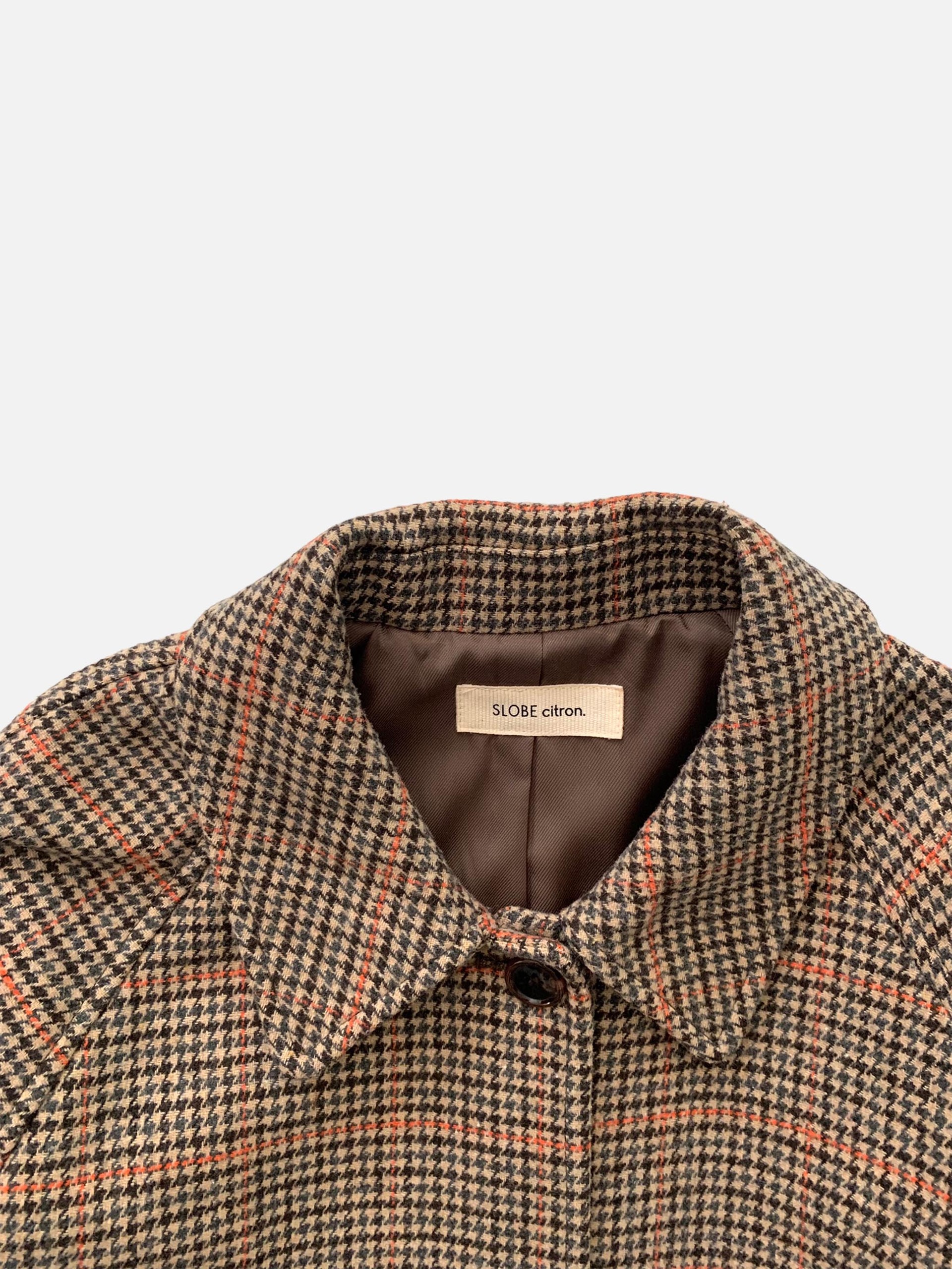 SLOBE citron check pattern coat : TAAU