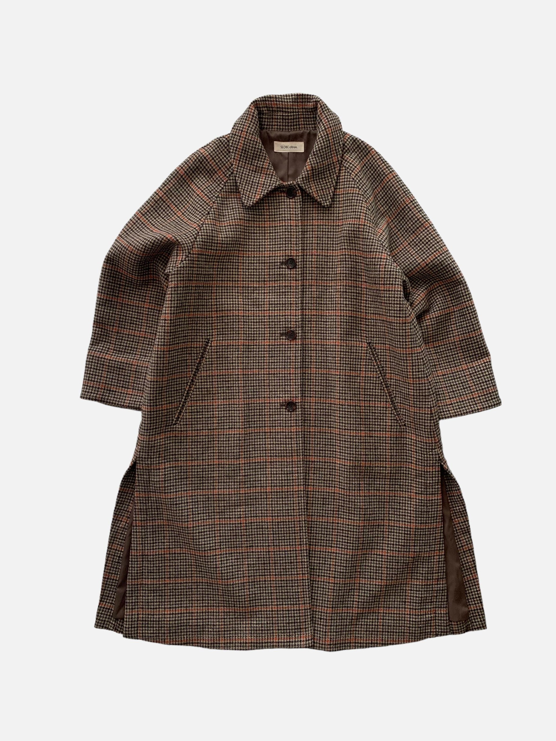 SLOBE citron check pattern coat : TAAU