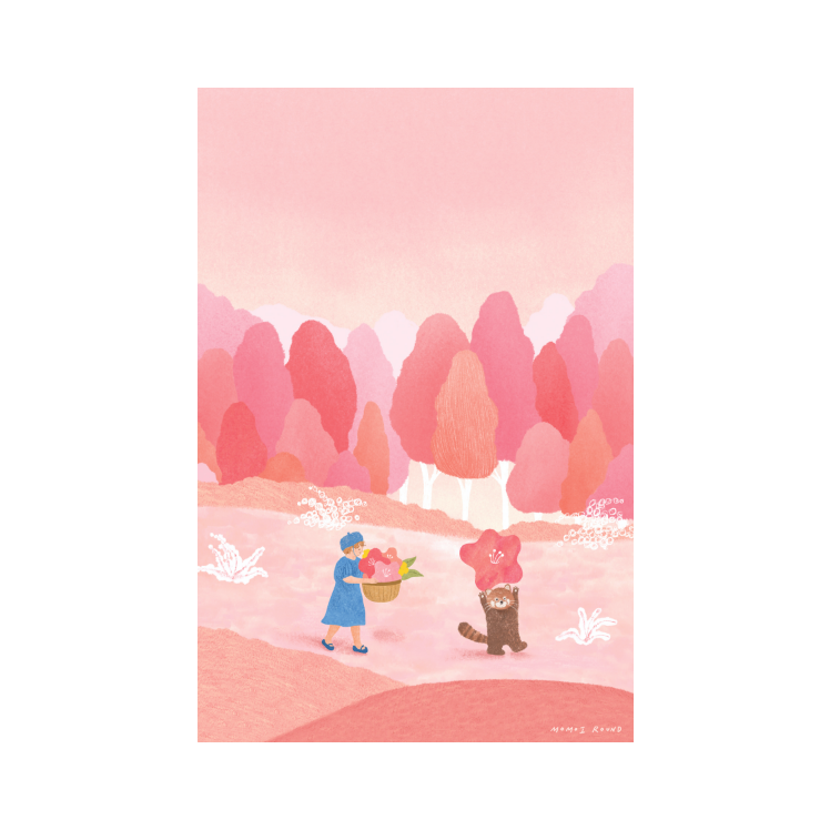 [모모이라운드] 벚꽃 엽서 : paperuler