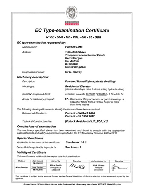 Residential Elavator_EC Type-examination Certificate : 새한엘앤씨_회사소개