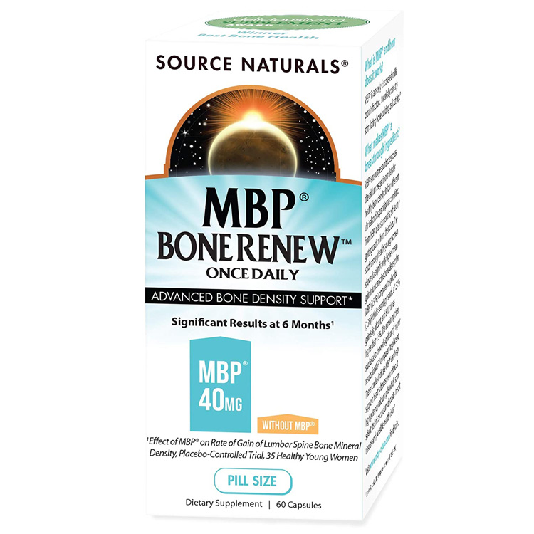 소스네츄럴스 MBP 40 mg 본 리뉴 골밀도 - 60 캡슐 / SOURCE NATURALS Mbp Bone Renew Capsule, 60 Count : 푸드세이프