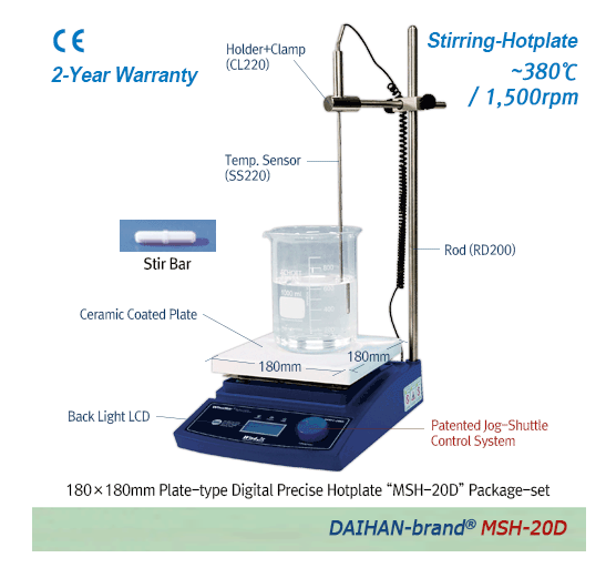 [Daehan] Hotplate Stirrer Digital Control, 180X180 MSH-20D-Unit Only ...