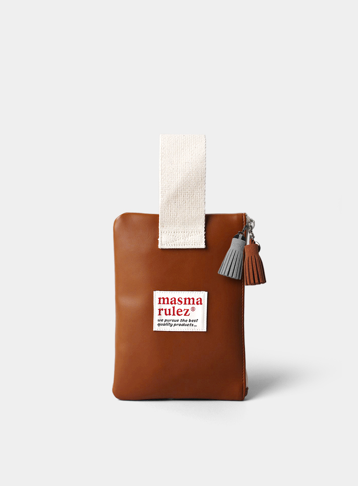 Strap pouch _ Leather brown : Masmarulez [마스마룰즈]