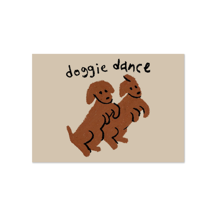 [발구락스튜디오] doggie dance 엽서 : paperuler
