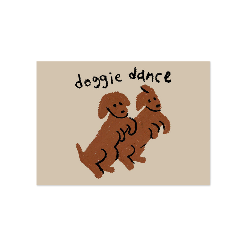 [발구락스튜디오] doggie dance 엽서 : paperuler