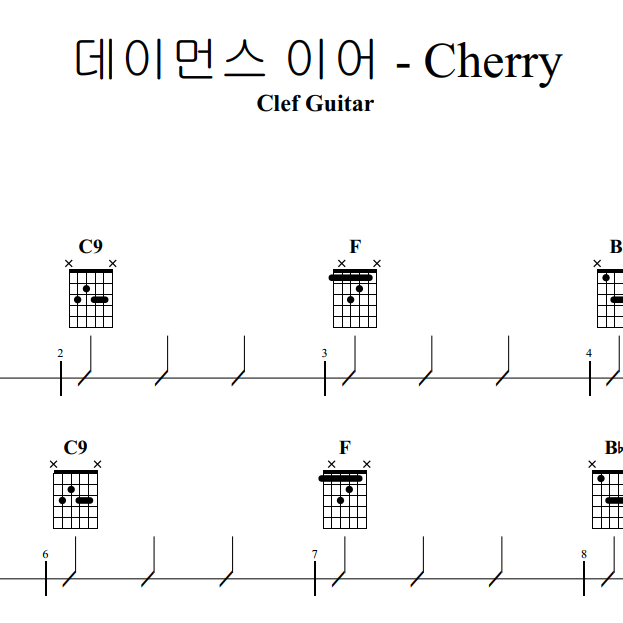 Damons year 데이먼스 이어 - Cherry 코드악보, 기타악보