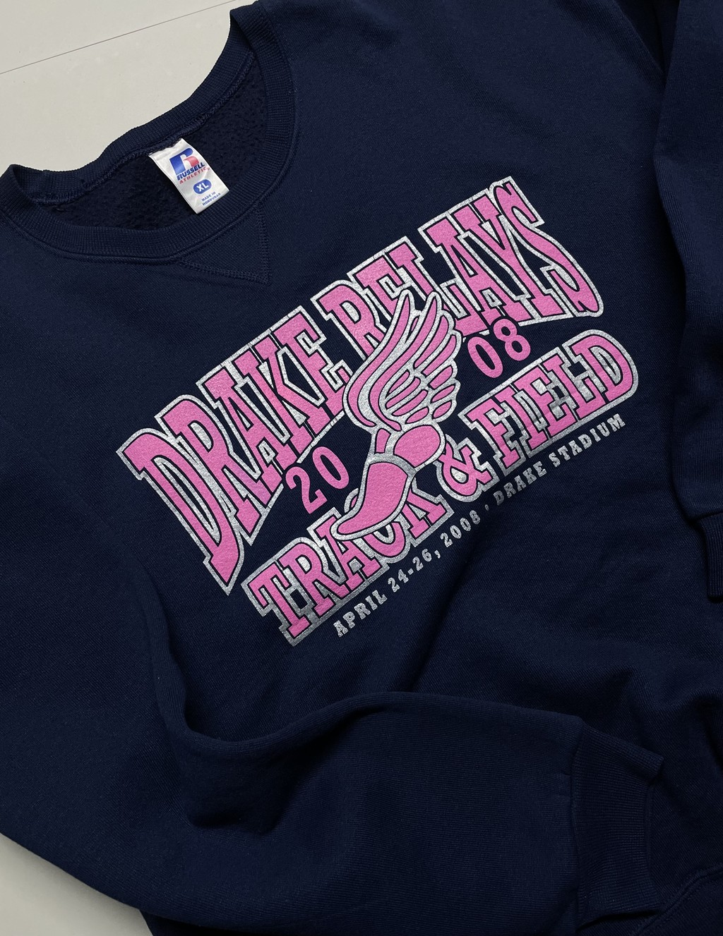 00's Russell Athletic '2008 Drake Relays' Sweat Shirt (105-108 Size ...