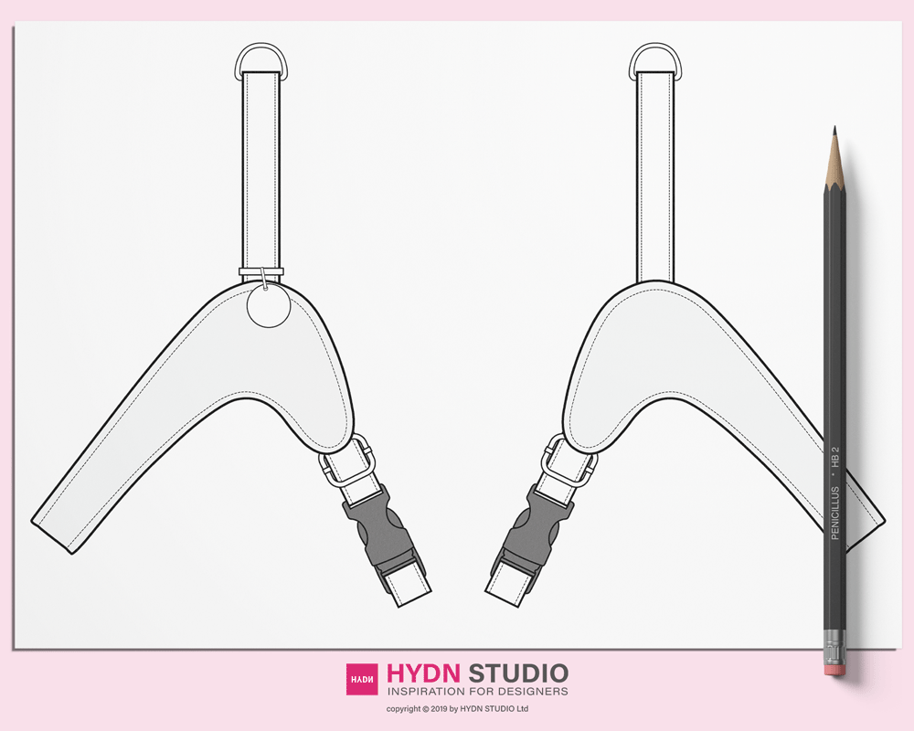 Dog Harness Design flat sketch : HYDNSTUDIO