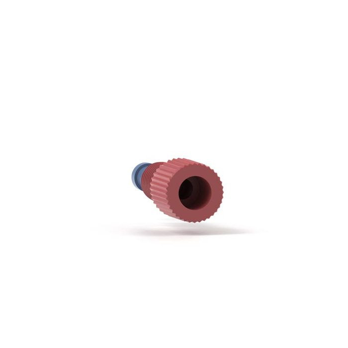 [Fitting] Flangeless Fitting Delrin®, Red 1/4-28 Flat-Bottom, for1/16 ...