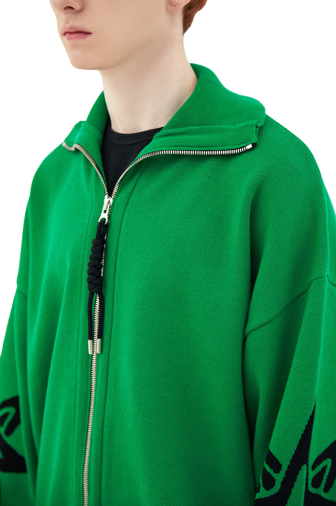 Ancient symbol zipper knit (fern green) : 더 아이덴티티 프로젝트 LAB