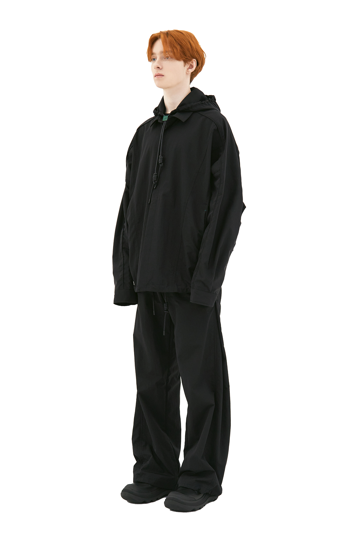 Detachable hoody string shirts (black) : 더 아이덴티티 프로젝트 LAB