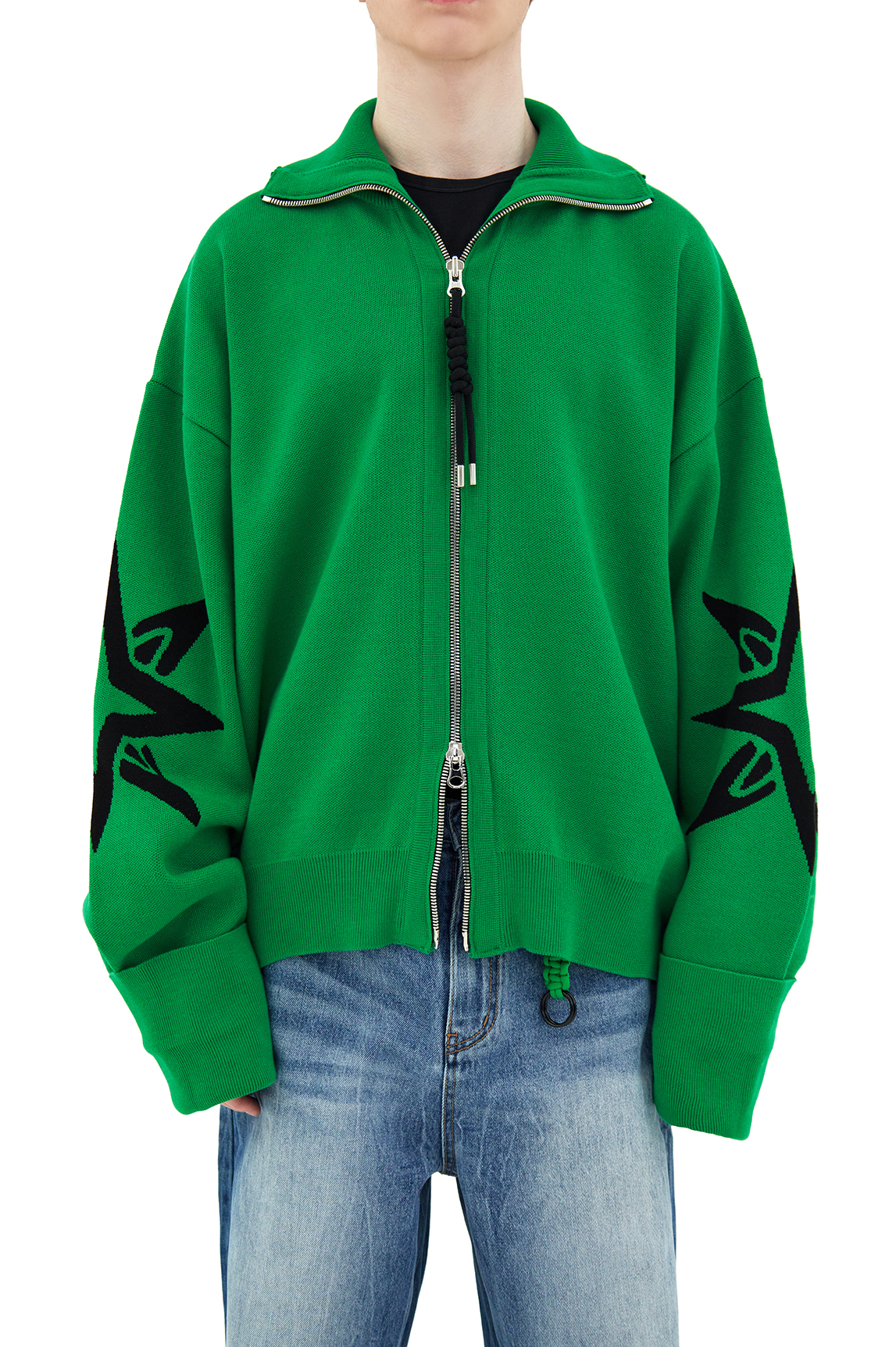 Ancient symbol zipper knit (fern green) : 더 아이덴티티 프로젝트 LAB