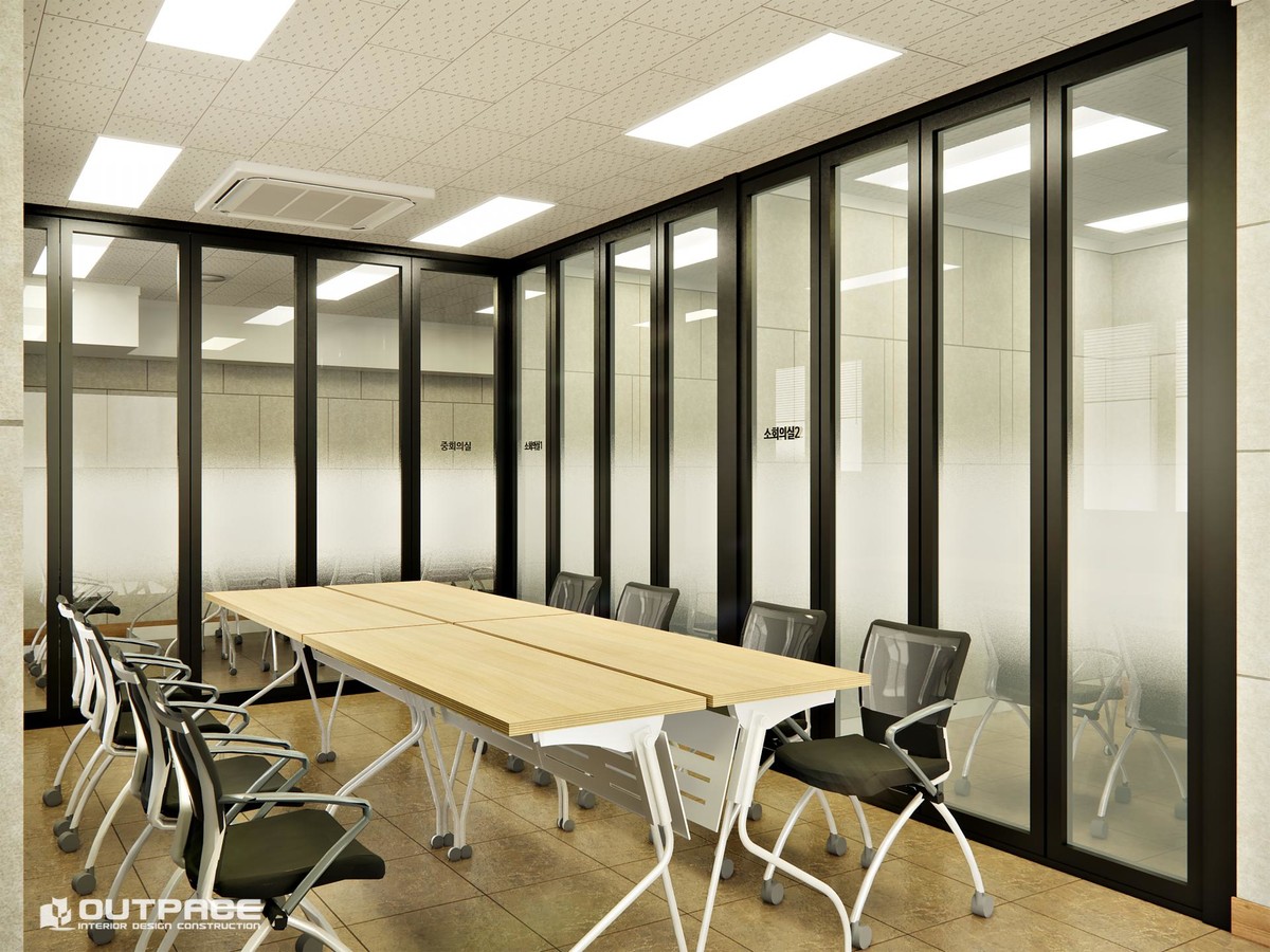 사무실 인테리어 중 회의실 / MEETING ROOM 3D DESIGN : (주)아웃페이스디자인