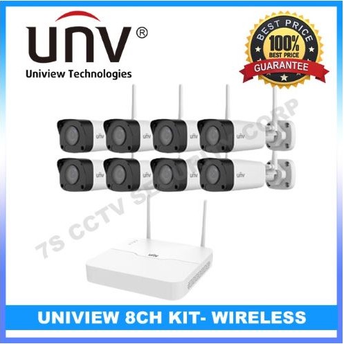 UNIVIEW 8CH 2MP CCTV WIRELESS KIT UNV KIT/NVR301-08LS2-W/8*IPC2122LR3-F40W-E : 7S CCTV Security ...