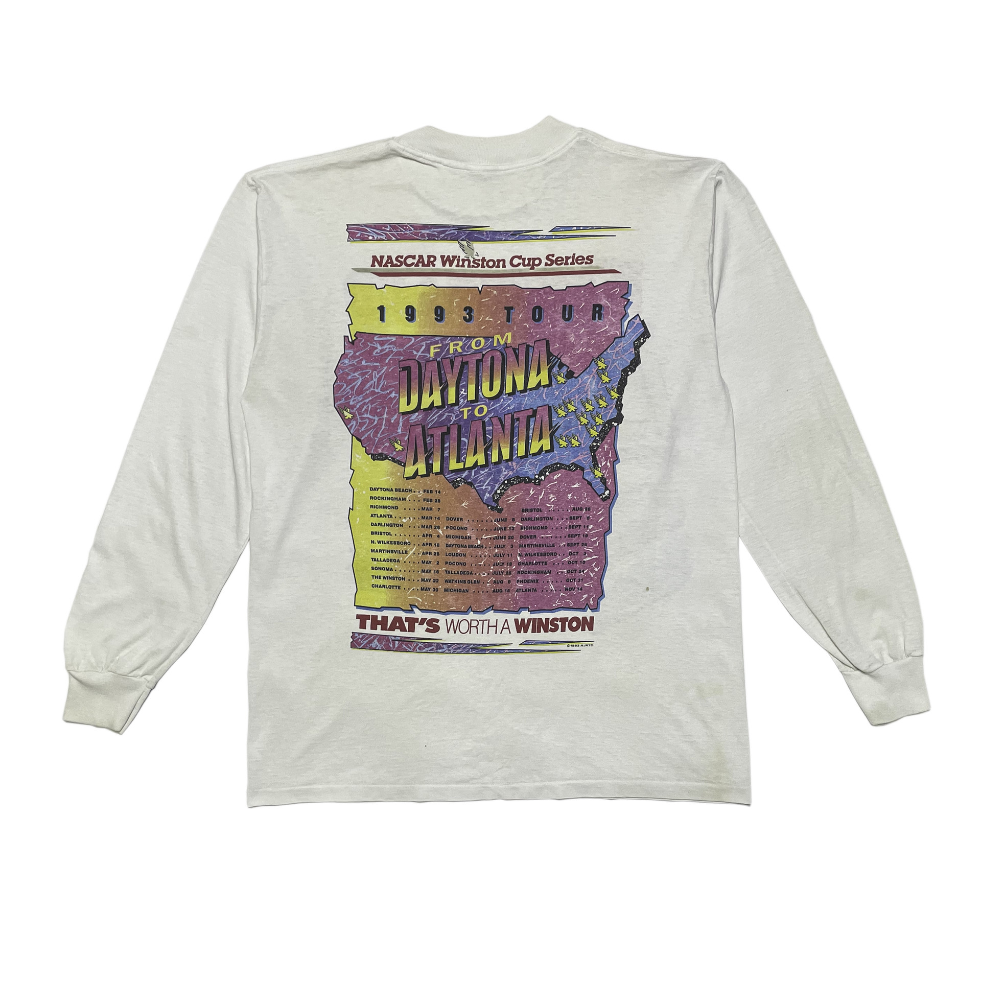 Vintage "Nascar Winston Cup Daytona Atlanta 1993" Merchandise LS Pocket ...