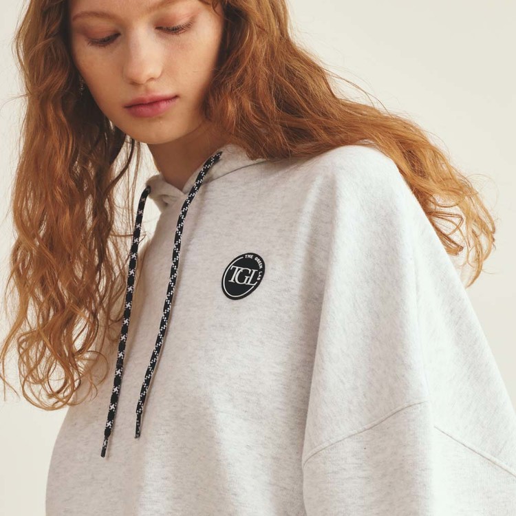 더그린랩_CROP HOODY_WHITE MELANGE GREY : The GREEN Lab | 더그린랩