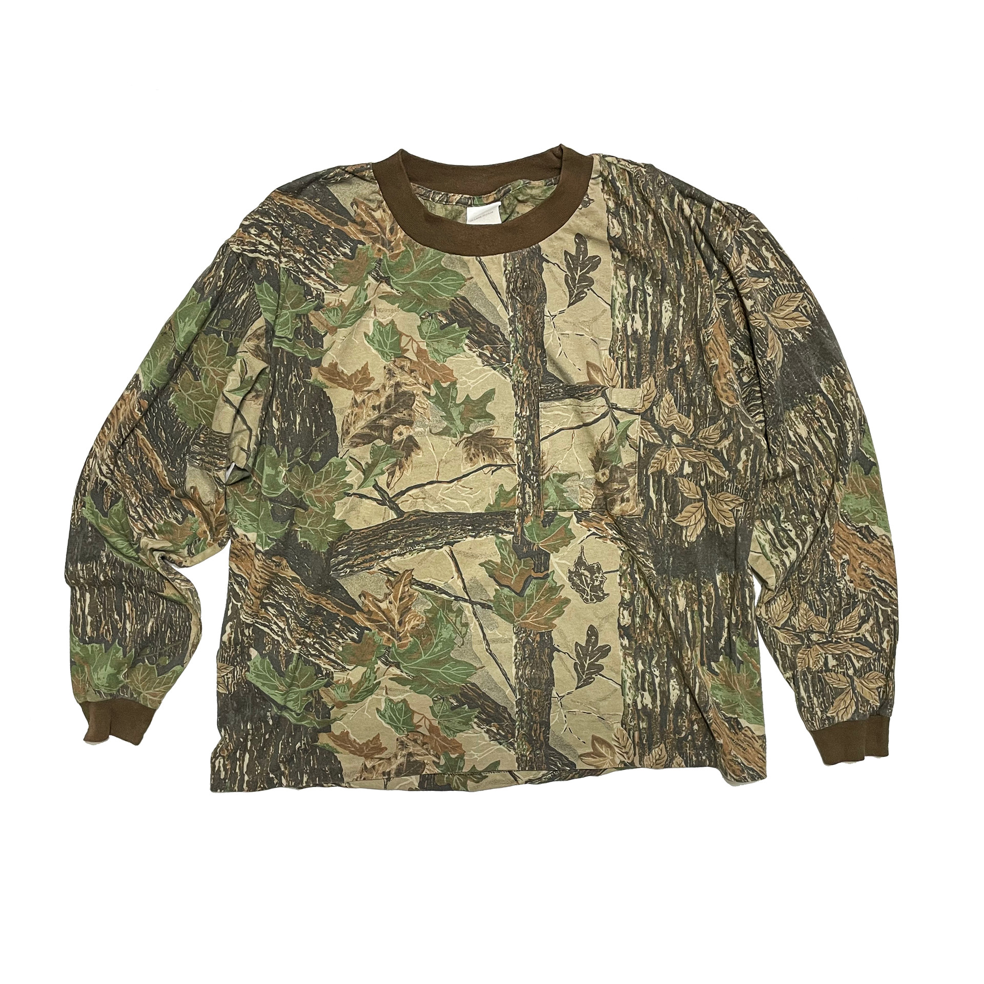 Vintage Real Tree Leaf Pattern L/S Pocket T-shirt : 네오서울