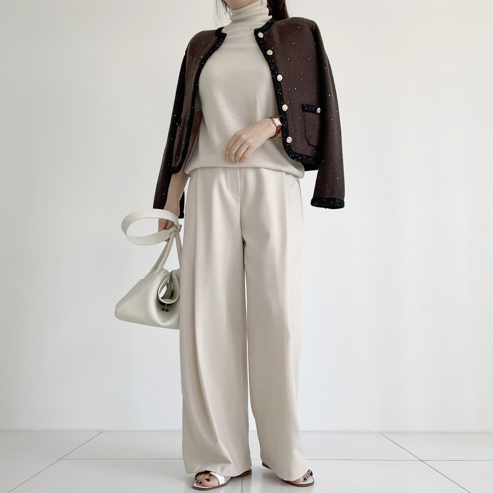 원턱 밴딩 팬츠